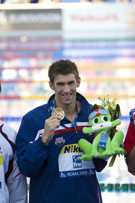 Michael Phelps Usa During Medal Ceremony Editorial Stock Photo - Stock ...