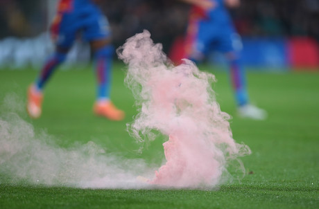 Fireworks On Pitch During Game During Editorial Stock Photo - Stock ...