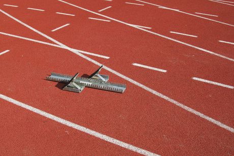 Running Track Starting Block Editorial Stock Photo - Stock Image ...