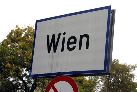 Vienna City Road Sign Austria Editorial Stock Photo - Stock Image ...