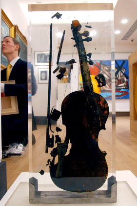 Burny Broken Violin Resin Titled Cendres Editorial Stock Photo - Stock ...