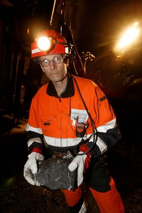 Miner Holds Piece Ore Depth 500 Editorial Stock Photo - Stock Image ...