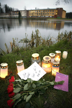 Candles Burn Remembrance Near Jokela School Editorial Stock Photo ...
