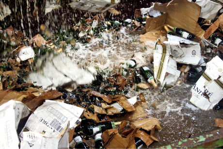 Bottles Sparkling Wine Being Destroyed Editorial Stock Photo - Stock ...