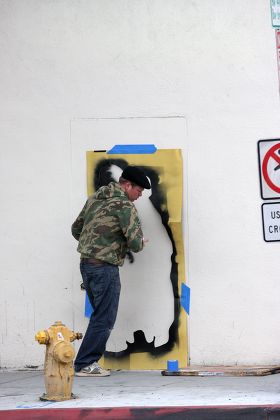 Nick Walker Stenciling Graffiti Art Titled Editorial Stock Photo ...
