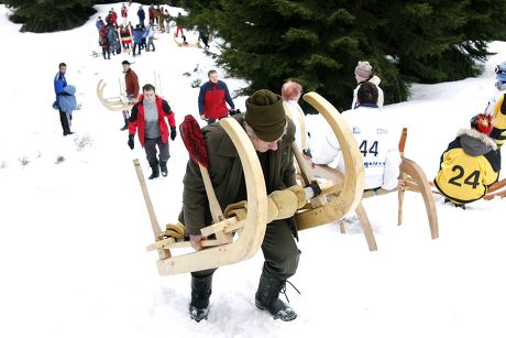 Sledger Krnacky Slovak Traditional Wooden Sled Editorial Stock Photo ...