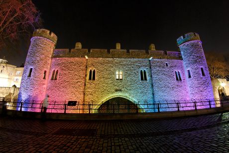 St Thomas Tower Multicoloured Illumination Tower Editorial Stock Photo ...