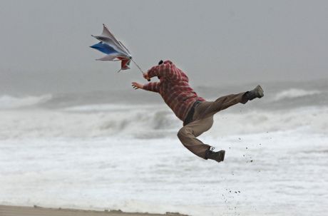 Hurricane Force Winds Blast Walker Off Editorial Stock Photo - Stock ...