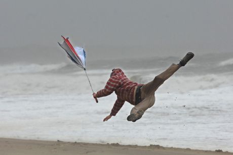 Hurricane Force Winds Blast Walker Off Editorial Stock Photo - Stock ...