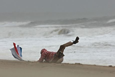 Hurricane Force Winds Blast Walker Off Editorial Stock Photo - Stock ...