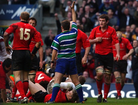 Referee Mr Andrew Cole Signals After Editorial Stock Photo - Stock ...