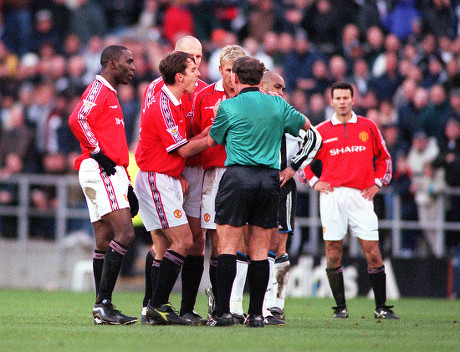 Manchester United Players Andy Cole Gary Editorial Stock Photo - Stock ...