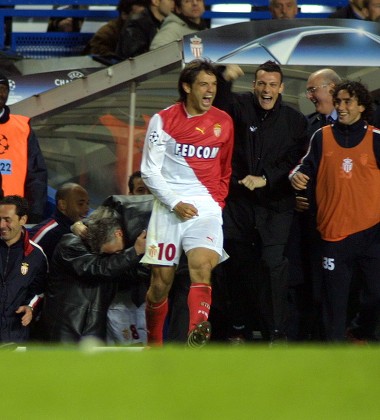 Fernando Morientes Monaco Celebrates Final Whistle Editorial Stock ...