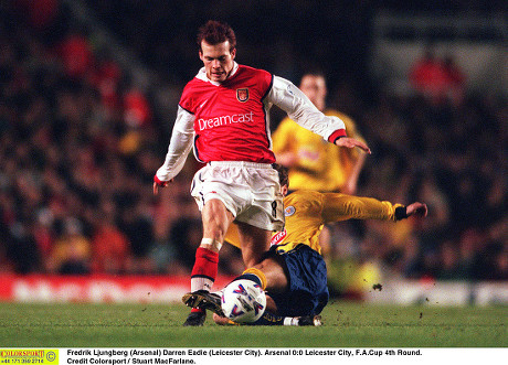 Fredrik Ljungberg Arsenal Darren Eadie Leicester Editorial Stock Photo ...