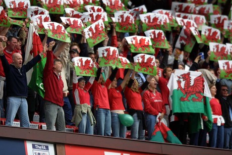Welsh Fans Sing National Anthem England Editorial Stock Photo - Stock ...
