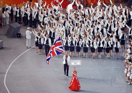 Gbr Flag Bearer Mark Foster Swimmer Editorial Stock Photo - Stock Image ...