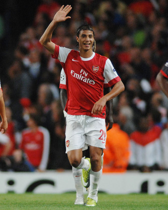 Marouane Chamakh Arsenal Celebrates Scoring Goal Editorial Stock Photo ...