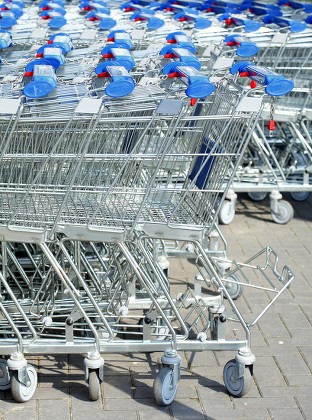 Row Shopping Carts Front Shopping Centre Editorial Stock Photo - Stock ...
