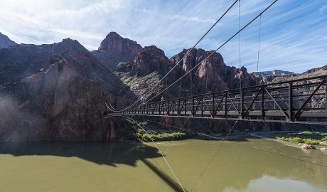 Bright Angel Trail Kaibab Suspension Bridge Editorial Stock Photo ...