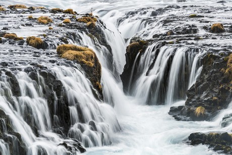 Bruarfoss Waterfall Winter Selfoss Southern Region Editorial Stock ...