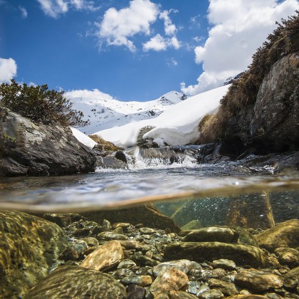 Snow Landscape Mount Seeblesspitze Below Underwater Editorial Stock ...