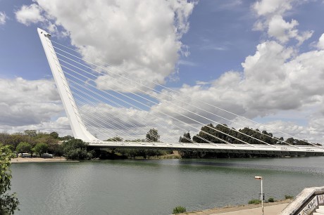 Puente Del Alamillo Alamillo Bridge Across Editorial Stock Photo ...