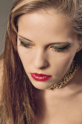 Model Released Young Woman Red Lips Editorial Stock Photo - Stock Image ...