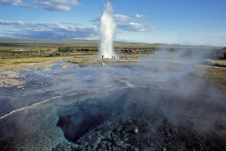 Tourists Observing Steam Column Water Column Editorial Stock Photo ...