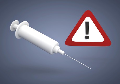 Syringe Warning Sign Medication Symbolic Image Editorial Stock Photo ...