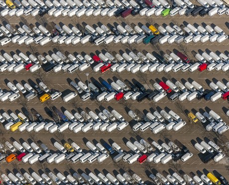 Aerial View Parking Area New Cars Editorial Stock Photo - Stock Image ...