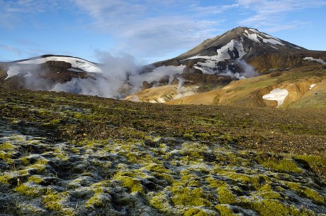 Moss Hot Springs Snowcapped Rhyolite Mountains Editorial Stock Photo ...