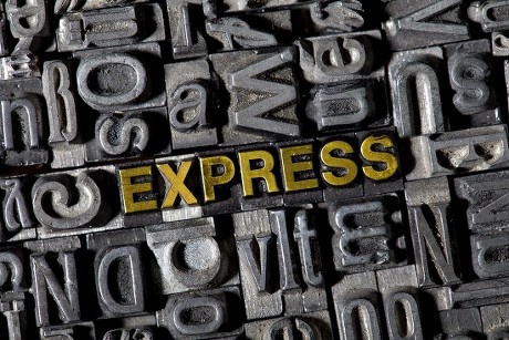 Old Lead Letters Forming Word Express Editorial Stock Photo - Stock ...