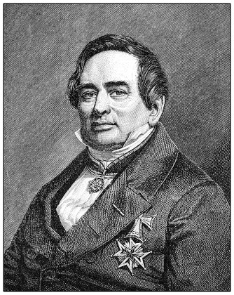 Historical Illustration 19th Century Portrait Adam Editorial Stock ...