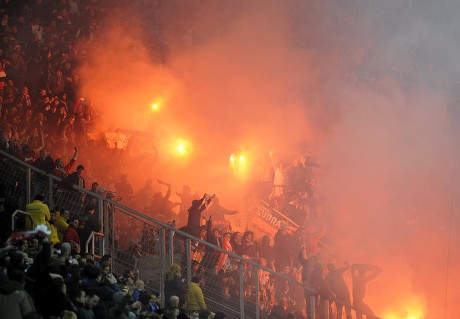 Pyrotechnics Hooligans Fans Fireworks Wirsol Rheinneckararena Editorial ...