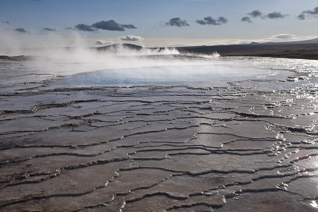 Limestone Sinter Terraces Hot Water Pools Editorial Stock Photo - Stock ...