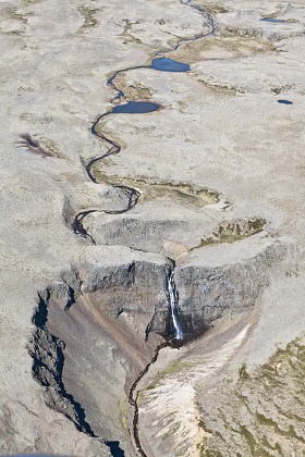 Aerial View Meandering River Waterfall Plunging Editorial Stock Photo ...