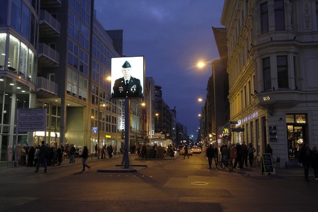 Checkpoint Charlie Night Berlin Germany Editorial Stock Photo - Stock ...