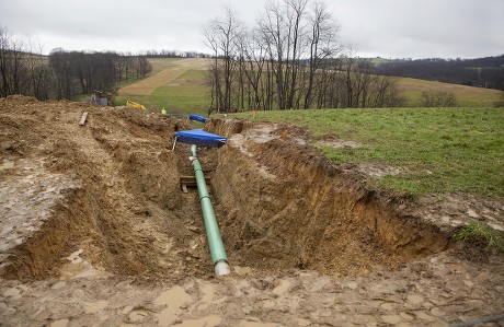 Natural Gas Pipeline Built Across Farm Editorial Stock Photo - Stock ...