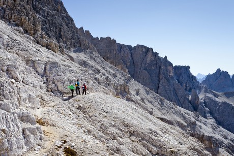 Hikers Alpinisteig Route Dolomites Hochpustertal Valley Editorial Stock ...