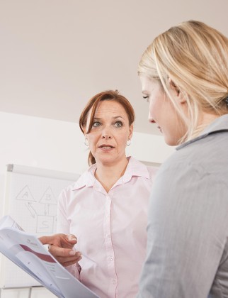 Model Released Two Women Reading Contract Editorial Stock Photo - Stock ...