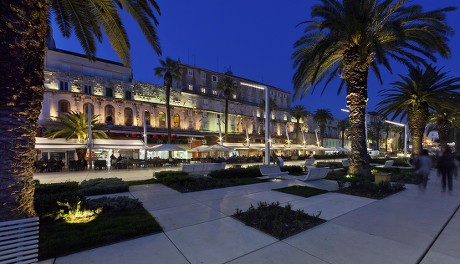 Riva Waterside Promenade Harbour Diocletians Palace Editorial Stock ...