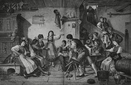 Forfeits Game Woodcut Historical Engraving 1882 Editorial Stock Photo ...