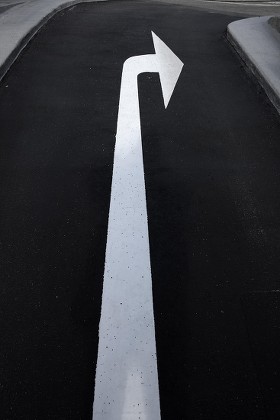 Road Markings Right Turn Arrow On Editorial Stock Photo - Stock Image ...