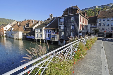 Flowers Bridge Across Loue River Village Editorial Stock Photo - Stock ...