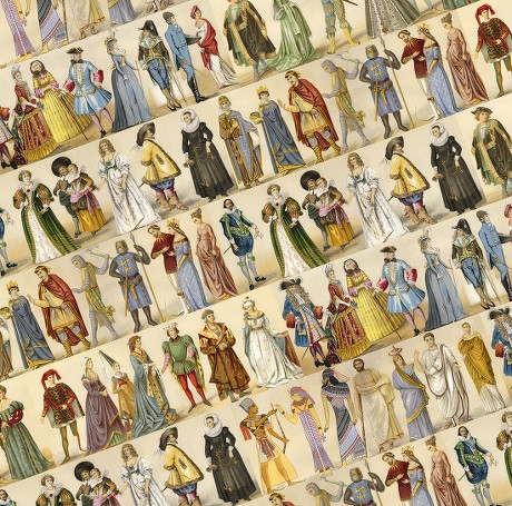 Historical Graphic Representation Costumes Fashion Clothing Editorial ...
