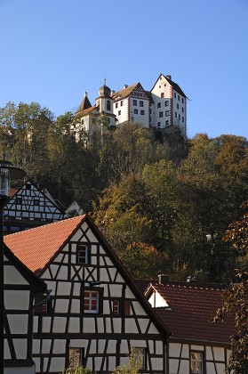 Old Halftimbered Houses Front Burg Egloffstein Editorial Stock Photo ...