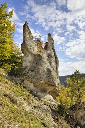 Washed Out Jurassic Limestone Pinnacle Autumnal Editorial Stock Photo ...