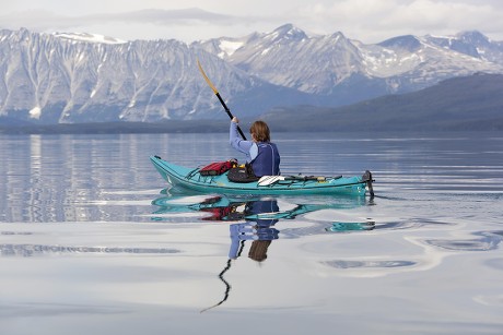 Model Released Woman Sea Kayak Paddling Editorial Stock Photo - Stock ...