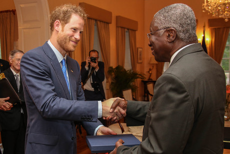 Prince Harry Meets Freundel Stuart Prime Editorial Stock Photo - Stock ...
