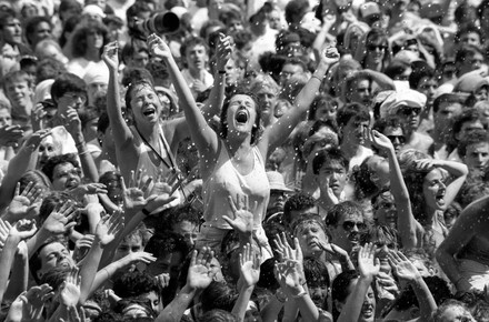 Live Aid Wembley Arena Fans Crowd Editorial Stock Photo - Stock Image ...
